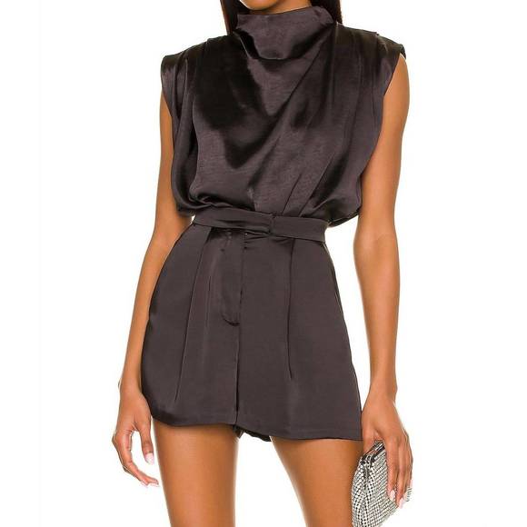 LINE AND DOT | Tops | New Line And Dot Dolly Satin Mock Neck Blouse In ...